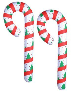 2 JUMBO Inflatable CANDY CANES/44in Vinyl CHRISTMAS Decor/DECORATIONS/FESTIVE Inflates