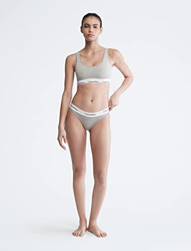 Calvin Klein Women's Modern Cotton Stretch Bikini Panty, Grey Heather, Small