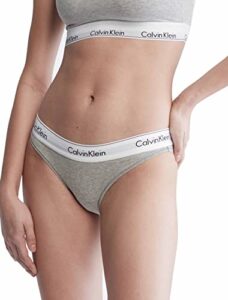 calvin klein women's modern cotton stretch bikini panty, grey heather, small