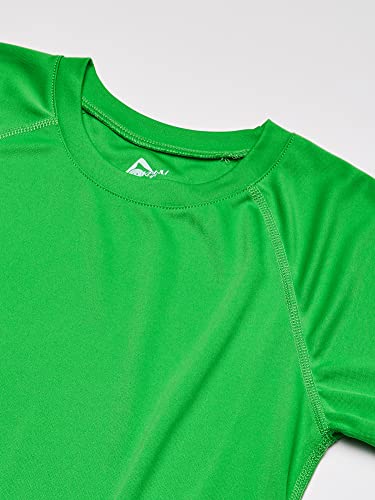 Kanu Surf Boys' Short Sleeve UPF 50+ Rashguard Swim Shirt, Solid Green, 5T