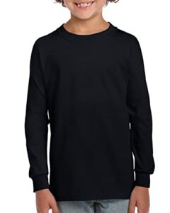 gildan men's ultra cotton long sleeve t-shirt, style g2400, black, small