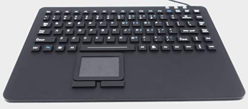 Industrial Computers Inc. Mini Keyboard with Touchpad IP68 Waterproof Rugged Silicone KBSI-87-TP