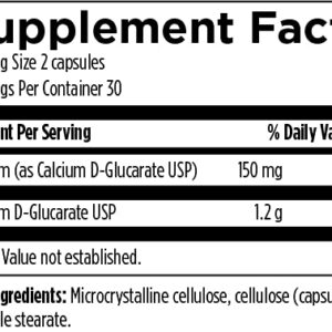 Designs for Health Calcium D-Glucarate - 1200mg CDG for Liver Support - Detoxification + Healthy Hormone Metabolism Support Supplement for Men + Women - Non-GMO, Soy-Free (60 Capsules)