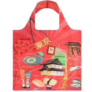 loqi urban tokyo reusable shopping bag, multicolored