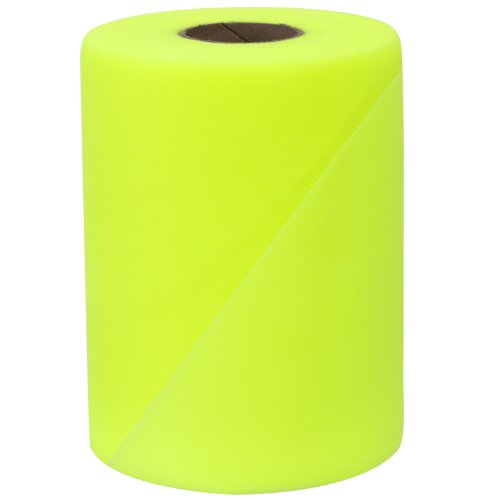 Falk Fabrics Tulle Spool, 6-Inch by 100-Yard, Neon Yellow