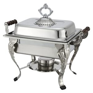 winco half crown chafer, 4-quart, stainless steel