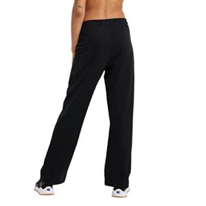 Champion Jersey, Comfortable Lounge Pants for Women, 100% Cotton, 31.5", Black, Large