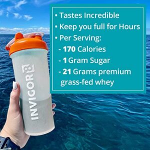 INVIGOR8 Superfood Protein Shake with Immunity Boosters - Gluten-Free Non GMO Meal Replacement Shake with Probiotics and Omega 3 (645 Grams) (French Vanilla)