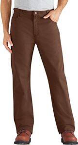 dickies men's regular fit 6-pocket lightweight duck jean, timber, 44x32