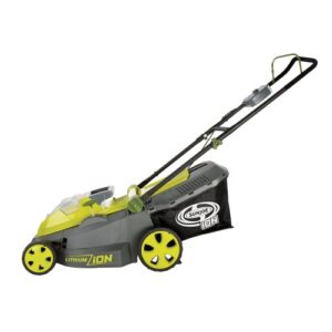 sun joe ion16lm 40-volt 16-inch brushless cordless lawn mower, kit (w/4.0-ah battery + quick charger), ion16lm