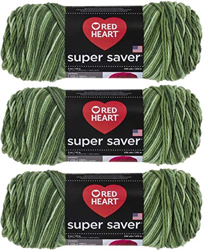 Red Heart Super Saver Yarn (3-Pack) Green Tones E300-629