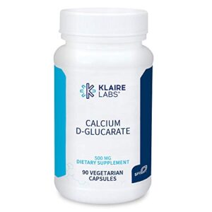 klaire labs calcium d-glucarate 500mg - supports healthy estrogen metabolism & detoxification - liver & detox support supplement - gluten-free, yeast-free & hypoallergenic (90 capsules)