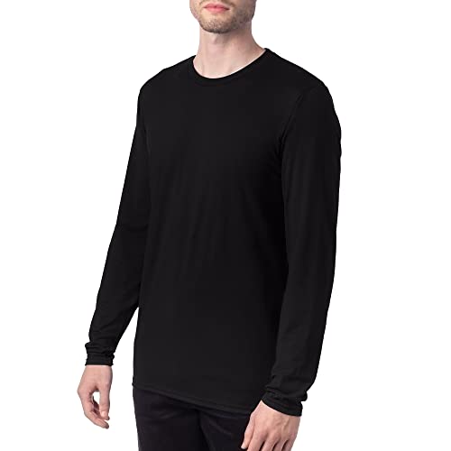 Hanes Men's Long-Sleeve Premium T-Shirt (Pack of 2), Black, Large