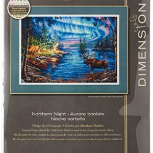 Dimensions Gold Collection Counted Cross Stitch Kit, Northern Night, 16 Count Dove Grey Aida, 16'' x 11'', Multicolored