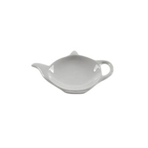 10 strawberry street whittier 4.5" teabag holder dish, set of 6, white