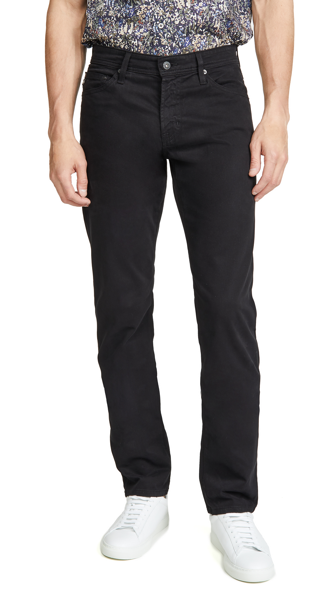 AG Adriano Goldschmied Men's Graduate 5 Pocket Twill Pants, Super Black, 34