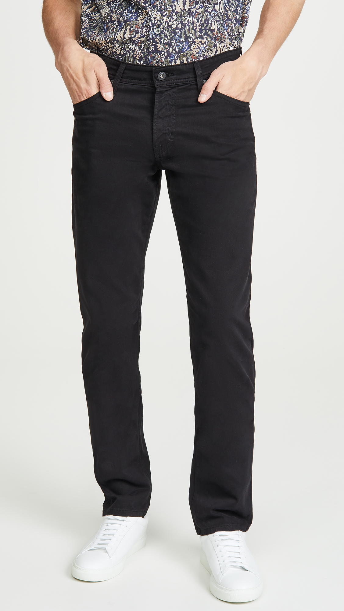 AG Adriano Goldschmied Men's Graduate 5 Pocket Twill Pants, Super Black, 34