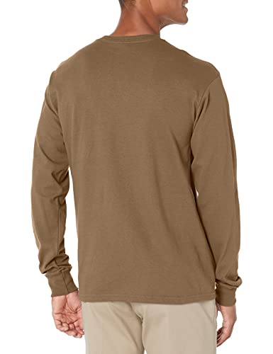 Soffe Men's Long-Sleeve Cotton T-Shirt, Army Brown, Large