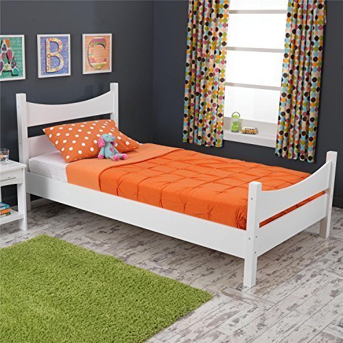 KidKraft Addison Wooden Twin Size Bed, Children's Furniture - White, Gift for Ages 3+