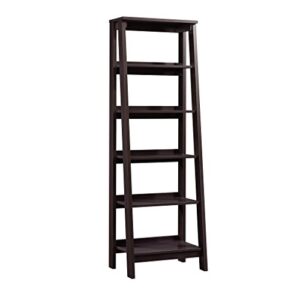 sauder trestle 5 shelf bookcase, jamocha wood finish