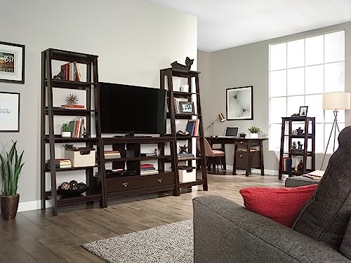 Sauder Trestle 5 Shelf Bookcase, Jamocha Wood finish