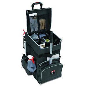 rubbermaid commercial products-1902465 , executive quick carts mobile/travel office cart for housekeeper, sales rep, medical professionals, home healthcare, teachers - large, dark gray