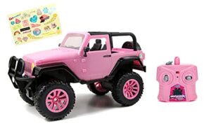 jada toys girlmazing jeep r/c vehicle (1:16 scale), pink, standard