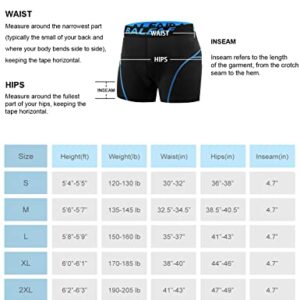 BALEAF Men's 3D Padded Bike Shorts Cycling Underwear MTB Liner Road Biking Bicycle Clothes Blue L