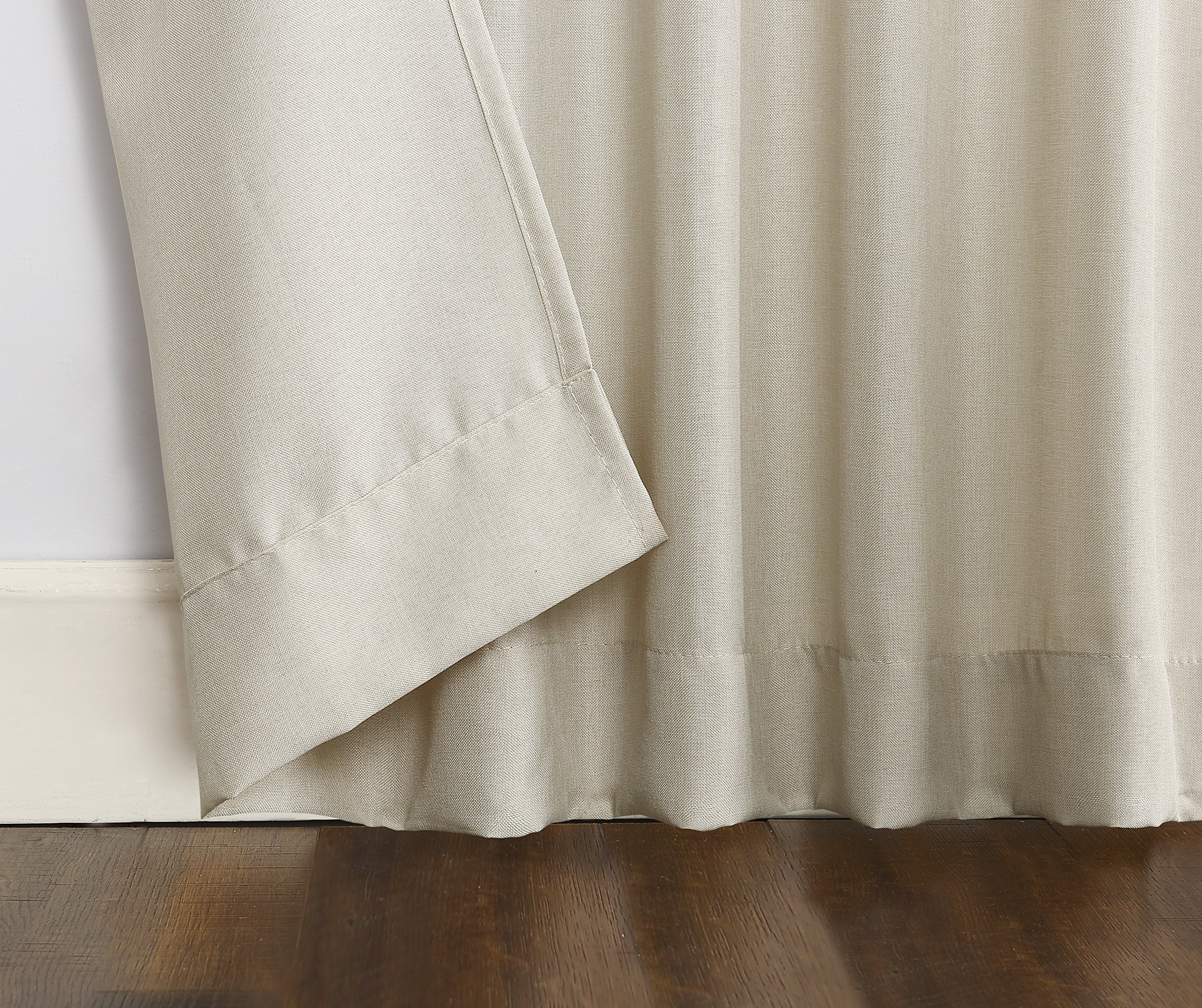 No. 918 Trevor Heathered Texture Semi-Sheer Tab Top Curtain Single Panel, 40" x 84", Ecru