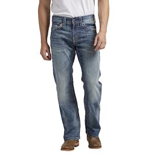 silver jeans co. men's zac relaxed fit straight leg jeans, light indigo, 36w x 30l