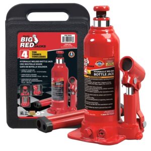 torin t90413 big red hydraulic bottle jack with carrying case, 4 ton (8,000 lb) capacity