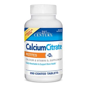 21st century calcium citrate + d3 petites coated tablets 200 ea