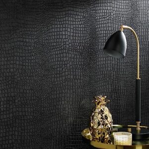 Graham & Brown 32-659 Superfresco Easy Crocodile Black Wallpaper (paste the wall product)