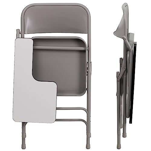 Flash Furniture Rutherford 2 Pack Premium Steel Folding Chair with Right Handed Tablet Arm