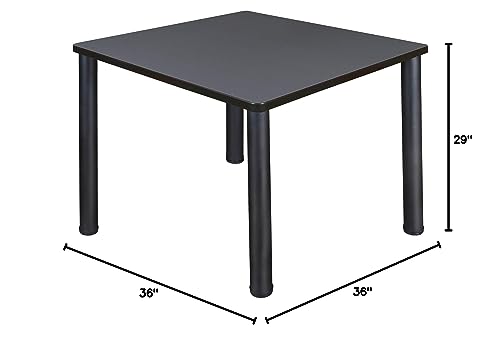 Kee 36" Square Breakroom Table- Grey/ Black