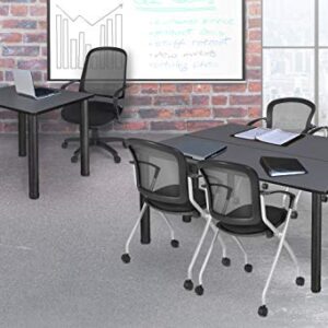 Kee 36" Square Breakroom Table- Grey/ Black