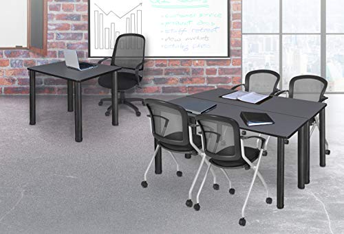 Kee 36" Square Breakroom Table- Grey/ Black