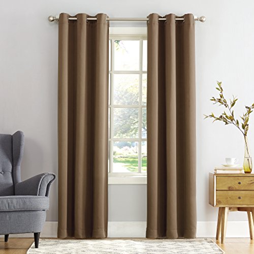 Sun Zero Easton Energy Saving Blackout Grommet Curtain Panel, 40" x 84", Barley