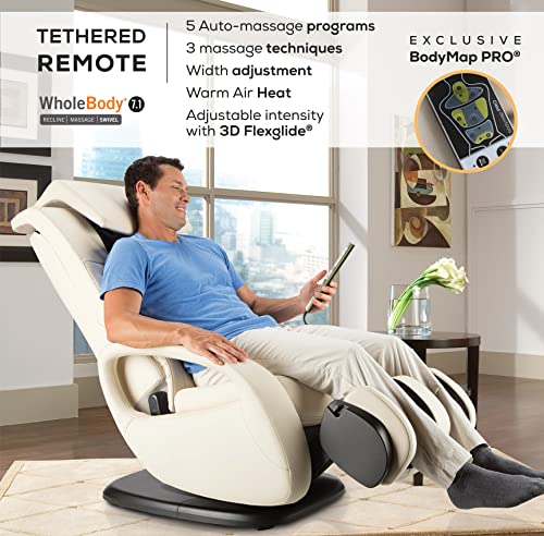 Human Touch WholeBody 7.1 Living Room Recliner Massage Chair - Full Body Professional Grade Personal Massage - Relaxation w Heat for Targeted Stress + Muscle Pain Relief with Foot Calf - Espresso