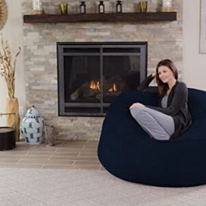 Chill Sack Bean Bag Chair: Giant 5' Memory Foam Furniture Bean Bag - Big Sofa with Soft Micro Fiber Cover - Navy