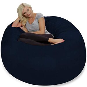 Chill Sack Bean Bag Chair: Giant 5' Memory Foam Furniture Bean Bag - Big Sofa with Soft Micro Fiber Cover - Navy