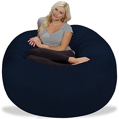 Chill Sack Bean Bag Chair: Giant 5' Memory Foam Furniture Bean Bag - Big Sofa with Soft Micro Fiber Cover - Navy