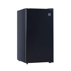 rca rfr321-b-black-com rfr321 single mini refrigerator-freezer compartment-adjustable thermostat control-reversible doors-ideal for for dorm, office, rv, garage, apartment-black cubic feet, 3.2 cu.ft