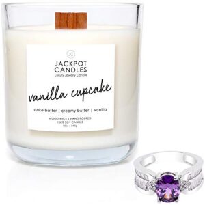 vanilla cupcake natural soy candle with jewelry made in usa (surprise jewelry valued at $15 to $5,000) ring size 6