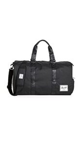 herschel novel duffel bag, black/black synthetic leather, classic 42.5l