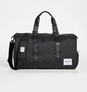 Herschel Novel Duffel Bag, Black/Black Synthetic Leather, Classic 42.5L