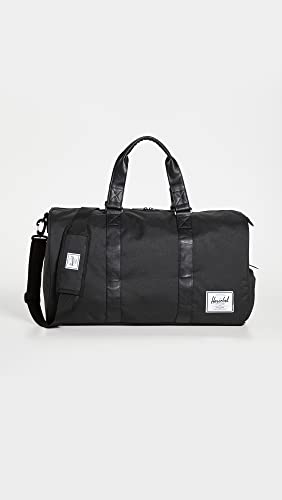 Herschel Novel Duffel Bag, Black/Black Synthetic Leather, Classic 42.5L