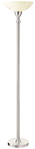 Artiva USA 71-inch Compact Fluorescent Torchiere Floor Lamp with Hand-Painted Alabaster Glass Shade