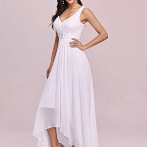 Ever-Pretty Women's High Low Wedding Guest Dress 16 US White