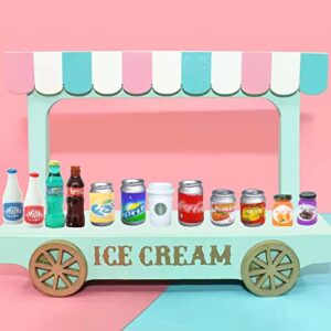 80 Pieces Micro Food & Drink Bottle Toys Mix Random Loaded Fake Doll House Kitchen Accessories Mini Play Fake Resin Doll House (Burger, Pizza, Cake, Ice Cream, Bread)